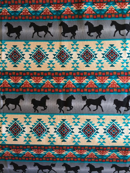 Fabric Aztec horses grey - SHP - Modern Cloth Nappies